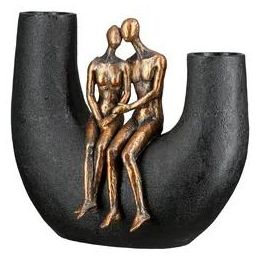 Tischvase CASABLANCA BY GILDE "Vase Frau; Mann Movement schwarz H. 20,5 cm", schwarz, B:23cm H:20,5cm T:13cm, Vasen