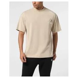 T-Shirt Plein Sport "T-Shirt Rundhalsausschnitt", Herren, Gr. 4XL, beige (06, beige), Obermaterial: 100% Baumwolle, Shirts
