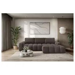 Ecksofa Inosign "AZITA klein optionale Schlafsofa mit Bettkasten, B/T/H: 270/166,5/84cm", braun, B:270cm H:84cm T:166,5cm, 100% Polyester, Sofas, L-Form mit Wellenunterfederung, Bubble-Optik, Topseller