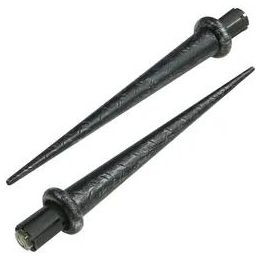 Gardinenstangen-Endstück Liedeco "Endstück, Endknopf Spitze "Esperanca" für 16 mm Stangen" Gr. 1, silber (silberfarben, schwarz), H:1,5 L:13,9, Gardinenstangenendstücke, Endstück, Endknopf