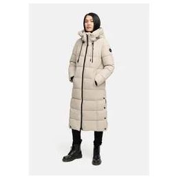 Winterjacke Marikoo "Nadeshikoo XIV", Damen, Gr. L, light taupe, Obermaterial: 100% Polyester; Innenmaterial: 100% Polyester; Fütterung & Wattierung: 100% Polyester, Jacken, extra langer Winter Mantel gesteppt