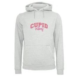 Kapuzenpullover F4NT4STIC "Cupid Vibes Valentinstag Amor", Damen, Gr. XS, erdgrau, Obermaterial: 65% Baumwolle, 35% Polyester, relaxed fit, Pullover, Premium Qualität