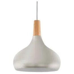 Eglo Hängeleuchte "SABINAR", braun (silberfarben, holz), 1, Ø 28cm H: 110, 1 Stk., Leuchten, Hängeleuchte, H110 x Ø28 cm, 1X40W exkl.