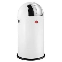 Mülleimer Wesco "Pushboy", weiß, B:40cm H:75,5cm T:40cm, Stahlblech, Mülleimer, Abfallsammler, 50 Liter