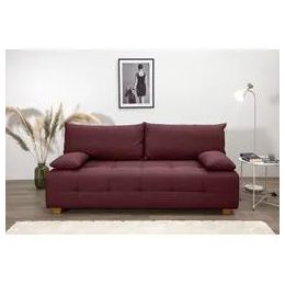 Schlafsofa Collection AB "Bella, B: 196 cm, Liegefl. 145x196 cm", lila, B:196cm H:45cm T:96cm, 100%Polyester, Sofas, Schlafsofa, Bettfunktion, Bettkasten & 2 Armlehnenkissen, Federkern