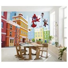 Kindertapete Komar "Marvel Spidey and His Amazing Friends City", bunt, B:400m H:250m, Vlies, Tapeten