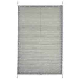 Plissee K-home "Klemmfix Elba" Gr. 7, grau (grau, weiß, weiß), B:30 H:130, Obermaterial: 100% Polyester, Plissees, Lichtschutz, ohne Bohren, verspannt, bedruckt