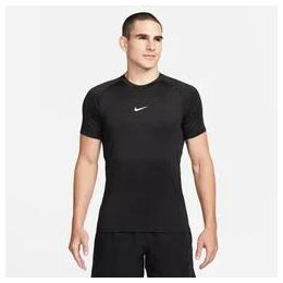 Trainingsshirt Nike "PRO DRI-FIT MENS SLIM SHORT-SLEEVE", Herren, Gr. XL, schwarz-weiß (schwarz, weiß), Obermaterial: 90% Polyester, 10% Elasthan, Shirts