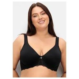 Bügel-BH sheego, Damen, Gr. 85, Cup E, schwarz, 82% Polyamid, 18% Baumwolle, BHs