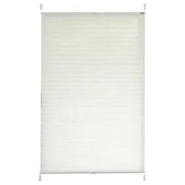 Plissee K-home "Klemmfix Elba" Gr. 7, weiß (weiß, weiß, weiß), B:30 H:130, Obermaterial: 100% Polyester, Plissees, Lichtschutz, ohne Bohren, verspannt, bedruckt