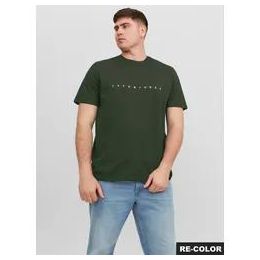 Jack & Jones PlusSize Rundhalsshirt "JJESTAR JJ TEE SS NOOS PLS", Herren, Gr. 5XL, duffel bag, Single Jersey, Obermaterial: 100% Baumwolle, JACK & JONES PLUSSIZE, unifarben, Modisch, loose fit taillenbedeckt, Rundhals, gerader Abschluss, Shirts, mit Logo Schriftzug