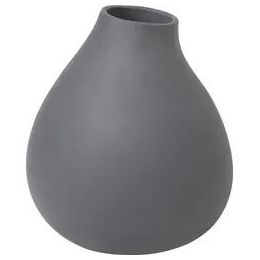 Dekovase Blomus "NONA, aus Porzellan", grau (grau (pewter)), B:15cm H:17cm T:15cm, Porzellan, Vasen, Vase in außergewöhnlicher Form, Höhe ca. 17 cm