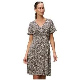Sommerkleid Zero "Zero Damen Sommerkleid Sommerkleid Allover-Muster", Damen, Gr. 36, Normalgrößen, brauncream, Web, Obermaterial: 100% Viskose. Ärmelfutter: ohne Futter., bedruckt, casual, figurbetont lang, V-Ausschnitt, Halbarm weit, Kleider, Knopfleiste