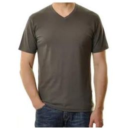 T-Shirt Ragman, Herren, Gr. S, grau (schiefergrau), Baumwolle, regular fit, V-Ausschnitt, Shirts