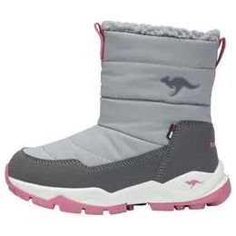 Winterboots Kangaroos "K-FR FLOKI RTX", Damen, Gr. 30, grau (ultimate grau, dusty rose), Synthetik, Textil, Schuhe, Winterschuhe, Winterstiefel, Snowboots