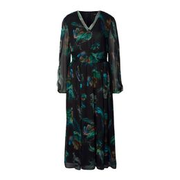 Marc Cain Kleid Damen Größe 42 azur / jade / dunkelorange / schwarz Winterkleid