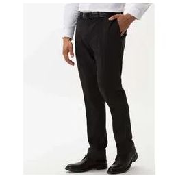 Anzughose Brax "Style ENRICO", Herren, Gr. 23, Normalgrößen, grau (dunkelgrau), Web, 59% Schurwolle, 39% Polyester, 2% Elasthan, regular fit, Hosen