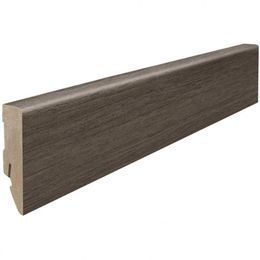 HARO Stecksockelleiste Cube Nussbaum Cesano Fu&szlig;leisten, 2200x16x58 mm