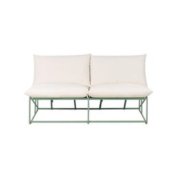 Beliani Gartensofa PICO in Grün/Beige - (W) 160 x (H) 88 x (L) 88 cm | Gr.: onesize