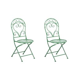 Beliani 2er-Set Klappbare Gartenmöbel ALBINIA in Grün | Gr.: onesize