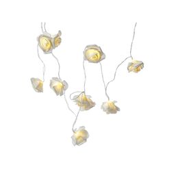 MARELIDA LED Lichterkette Rosen 10 Blumen Batteriebetrieb L: 180cm in weiß | Gr.: onesize