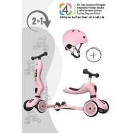Scoot & Ride Scoot&Ride Highwaykick 1 Rutscherfahrzeug inkl. Helm - Farbe: Steel - Farbe: Rose | Gr.: onesize