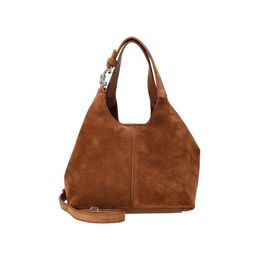 Coccinelle C-Easy Suede - Henkeltasche S 20 cm (warm taupe) in cognac/cognac | Gr.: onesize