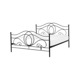 Beliani Doppelbett LYRA in Schwarz - (W) 162 x (H) 107 x (L) 209 cm | Gr.: onesize