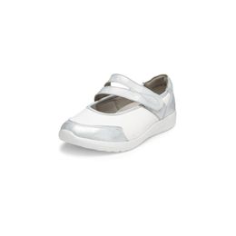 Echt Leder & vitaform Stretch Ballerinas in wei&szlig;/silber | Gr.: 40