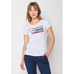 Greenbomb T-Shirt Animal Bear Trail in Weiß | Gr.: L