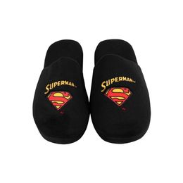 DC Comics Superman Hausschuhe Slipper Schlappen Pantoffeln in schwarz | Gr.: 44/45