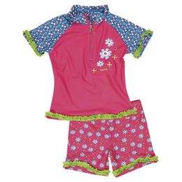 Playshoes Kinder Bade Set "UV-Schutz Bade-Set Blumen" in Pink | Gr.: 122/128