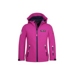 Trollkids Softshell Jacke "Oslofjord" in Feuerbeeren Pink/Marineblau | Gr.: 104