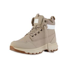 VAN HILL Worker Boots Sofia in Beige | Gr.: 36