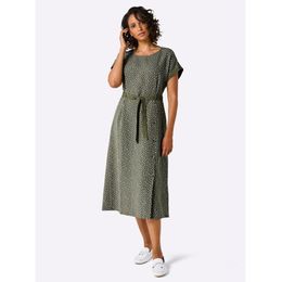 CRÉATION L creation L Druckkleid in khaki-weiß-bedruckt | Gr.: 38