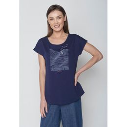 Greenbomb T-Shirt Nature High Sea in Marineblau | Gr.: XXL