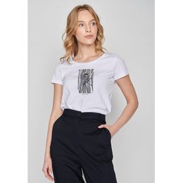 Greenbomb T-Shirt Animal Sparrow Grass in Weiß | Gr.: XXL