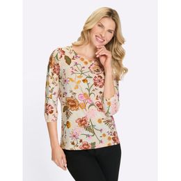 Sieh an! 3/4-Arm-Shirt in champagner-hortensie-bedruckt | Gr.: 46