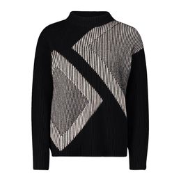 Betty Barclay Strickpullover mit Intarsie in Patch Black/Beige | Gr.: 44