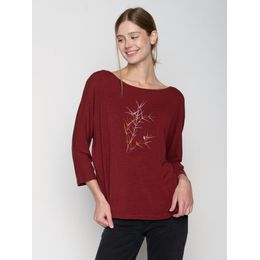 Greenbomb Longsleeve Nature Bird Reed in Red Berry | Gr.: L