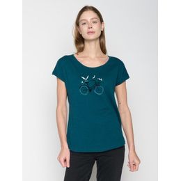 Greenbomb T-Shirt Bike Seagulls in Petrol Green | Gr.: XL