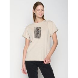 Greenbomb T-Shirt Animal Sparrow Grass in Off White | Gr.: XL