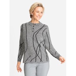 WITT WEIDEN Bouclé-Pullover in steingrau-meliert | Gr.: 38