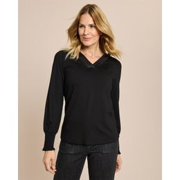 Marcel Ostertag Shirt mit Paillettenausschnitt