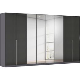 Drehtürenschrank Rauch "Kleiderschrank Schrank Garderobe AGORDO mit Dekor- oder Hochglanzfront", graumetallic, effektgrau hochglanz, B:360cm H:210cm T:54cm, Holzwerkstoff, Schränke, durchdachte Innenausstattung, in 7 Breiten und 2 Höhen MADE IN GERMANY, Topseller