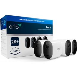 ARLO Überwachungskamera "Pro 5 2K+ Spotlight (4er Set)", schwarz-weiß (weiß, schwarz), B:5,2cm H:7,84cm T:8,9cm, Überwachungskameras
