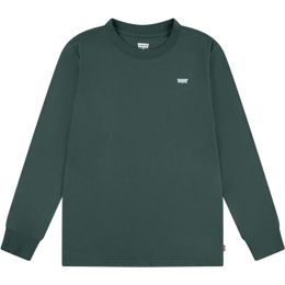 Langarmshirt LEVI'S KIDS "LVB LS GRAPHIC TEE SHIRT", Jungen, Gr. 4 (104), grün (bistro grün), Single Jersey, Obermaterial: 100% Baumwolle, unifarben, regular fit normal, Rundhals, gerader Abschluss, Shirts, mit Logo Stickerei for BOYS