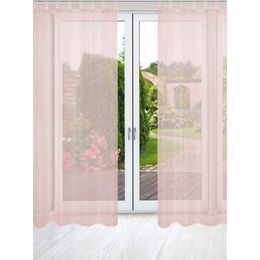 Gardine HEINE HOME, rosa (rose), B:135cm H:245cm, Polyester, Gardinen