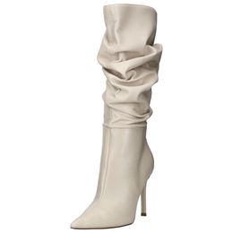 Steve Madden Damen High-Heel-Stiefel "Steve Madden Stiefel Lederimitat", Gr. 40bone, Lederimitat, Schuhe