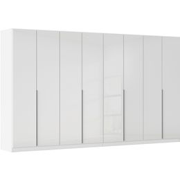 Drehtürenschrank Rauch "Kleiderschrank Kleiderschränke Schrank Garderobe AGORDO mit Glasfront", alpinweiß, glas kristallweiß, B:360cm H:210cm T:54cm, Holzwerkstoff, Schränke, durchdachte Innenausstattung, in 7 Breiten und 2 Höhen MADE IN GERMANY